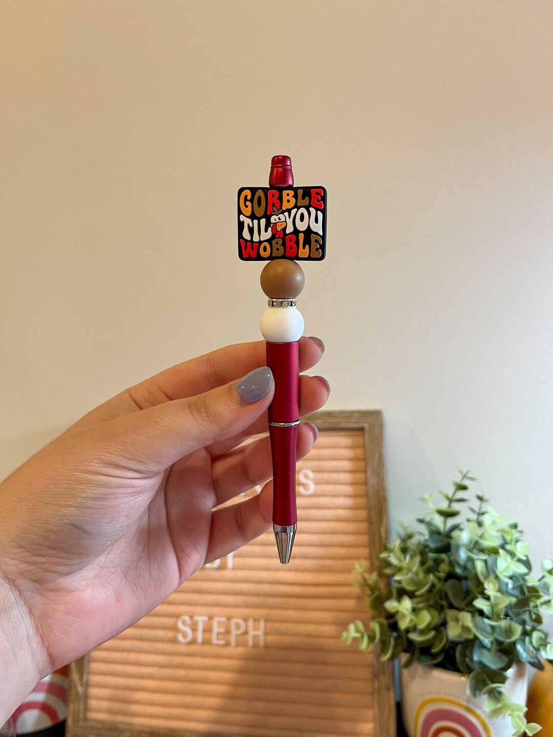 Gobble Til You Wobble Pen Thanksgiving Pen Thanksgiving Gifts Turkey ...