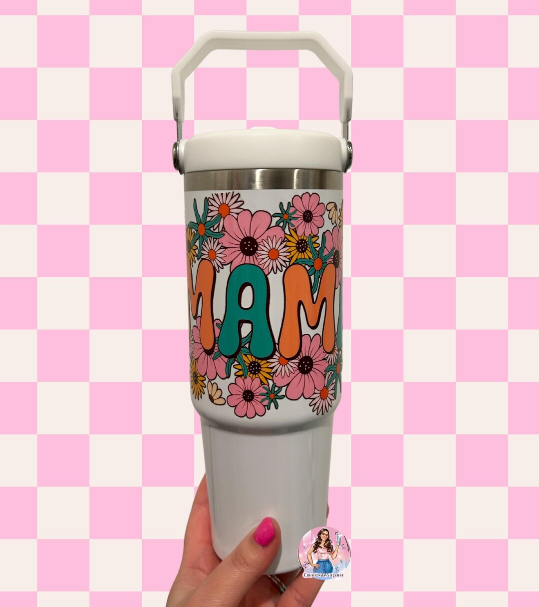 Mama Water Bottle Tumbler | Floral Mama Bottle | Flower Mama Tumbler ...