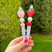 Strawberry Beaded Pen | Strawberry Pen | Pink Strawberry Pen | Silicone ...