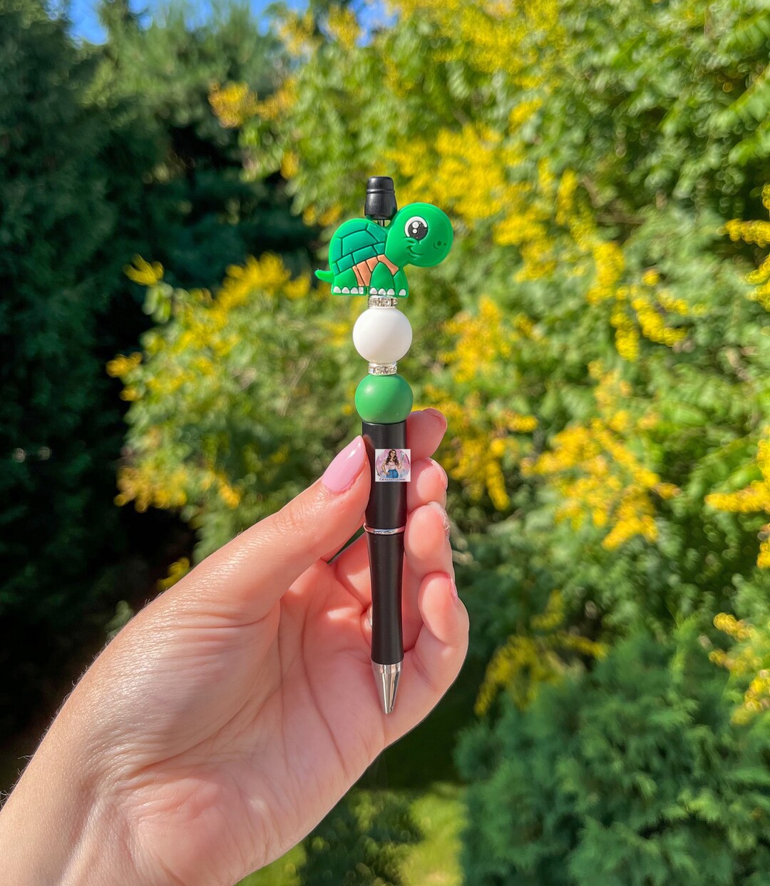 Turtle Pen Turtle Beaded Pen Turtle Lover Cute Pen Silicone Beaded Pen ...