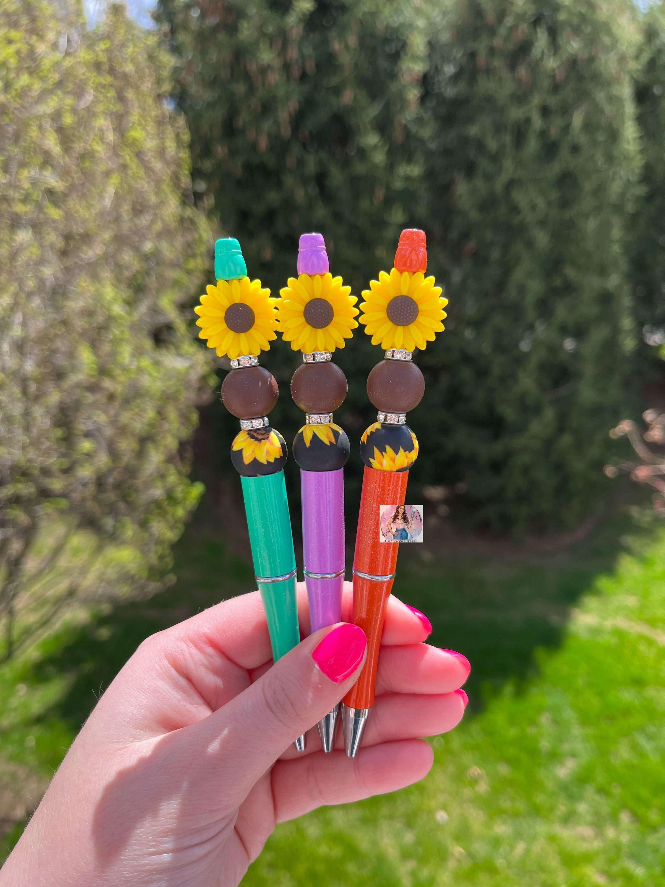 Sunflower Silicone Beaded Pen Sunflower Pen Silicone - Etsy