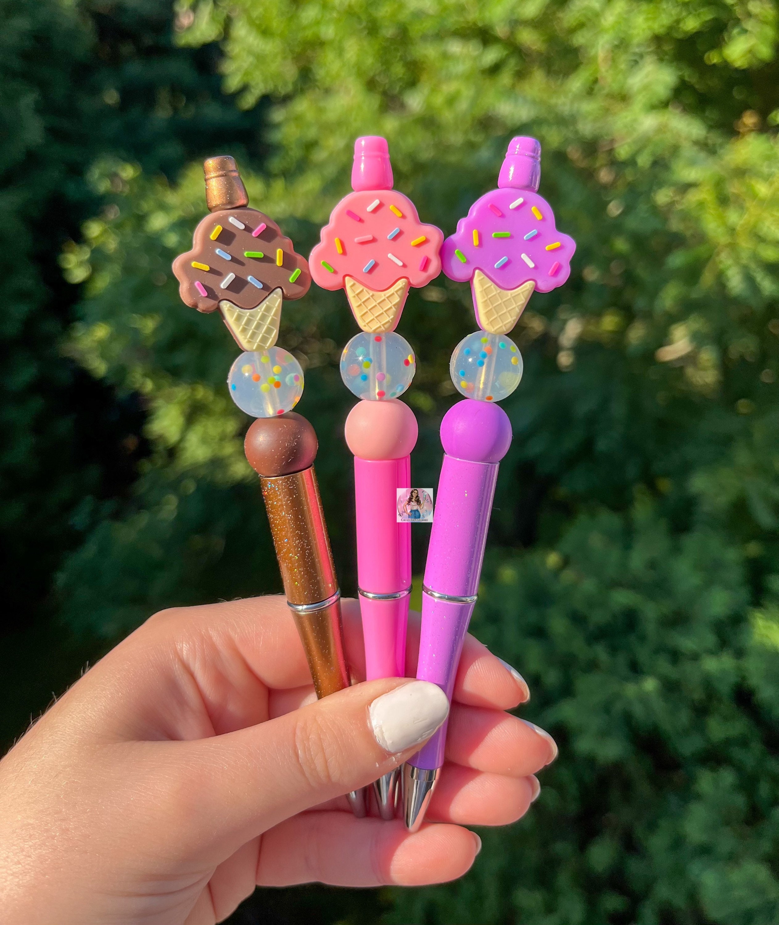 Ice Cream Pen Ice Cream Beaded Pen Silicone Beaded Pen - Etsy