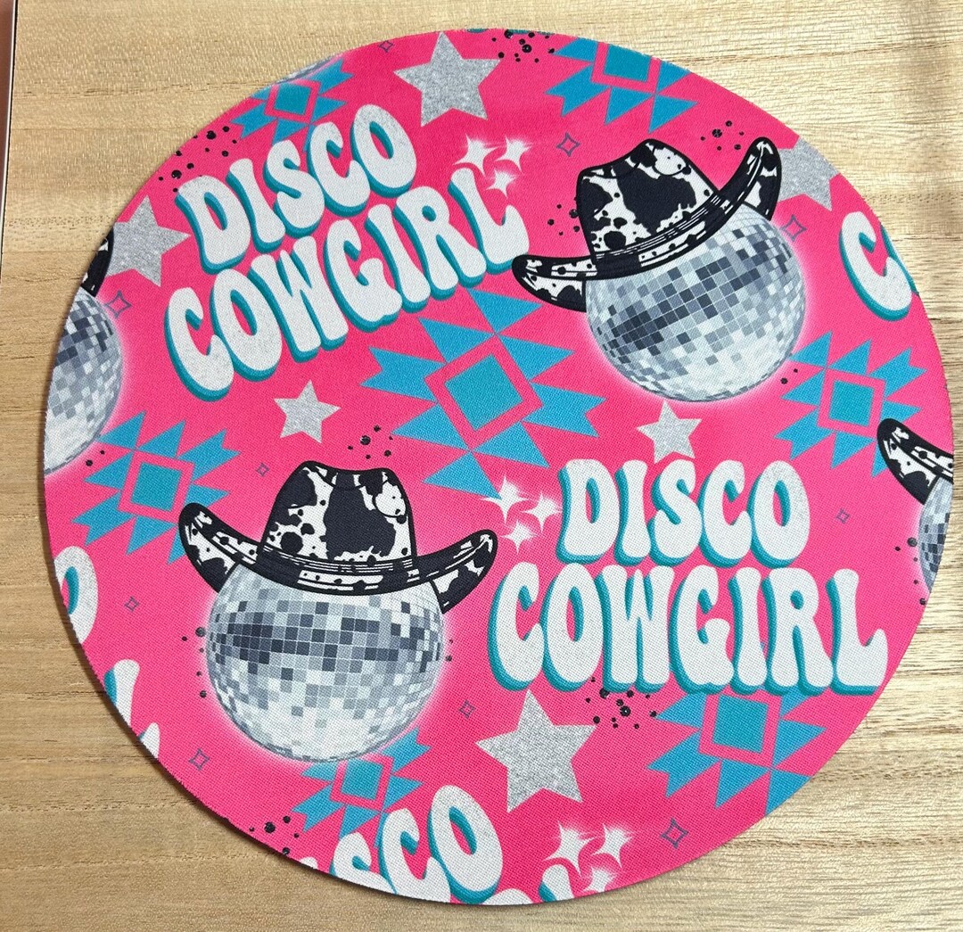Disco Cowgirl Mouse Pad | Disco Mouse Pad | Mouse Pad | Cowgirl Mouse ...