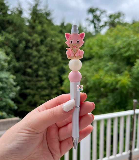 Pink Cat Pen Cat Pen Cat Mom Pen Cat Silicone Beaded Pen - Etsy
