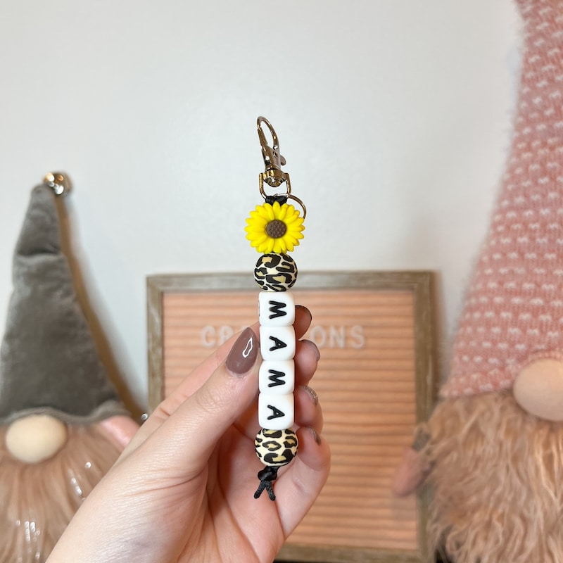 Mama Beaded Keychain - Etsy