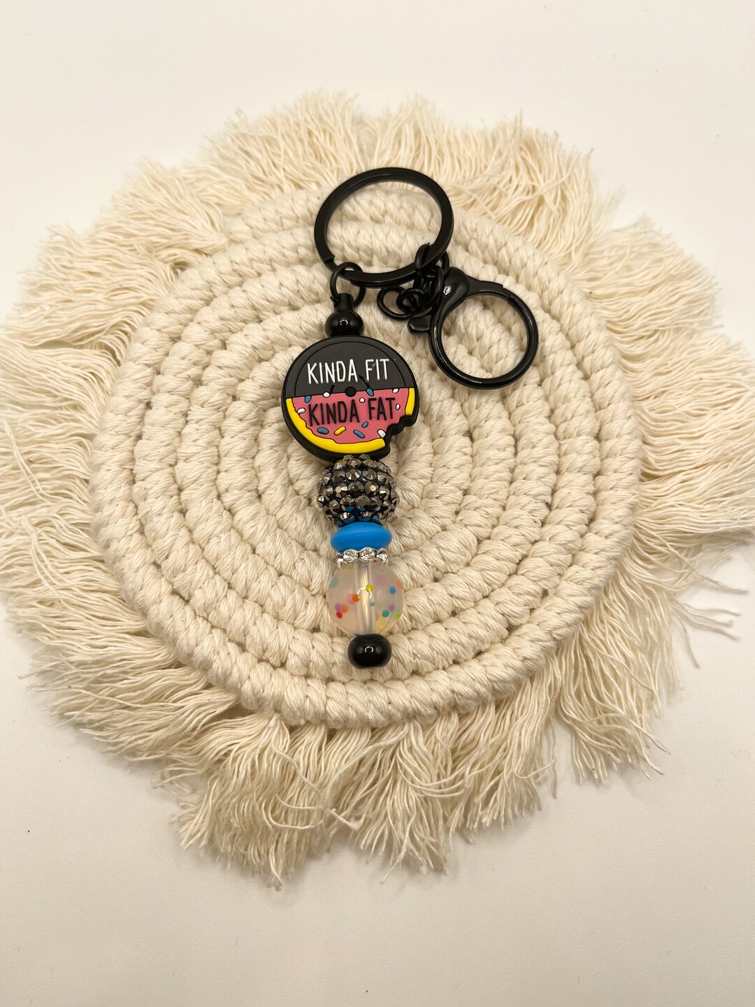 Kinda Fit, Kinda Fat Keychain Donut Keychain Workout Keychain Food Gift ...