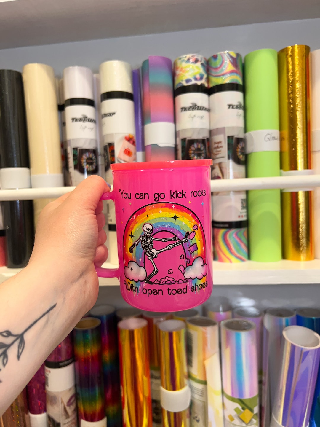 You Can Go Kick Rocks With Open Toed Shoes Glass Funny Glass Mug ...