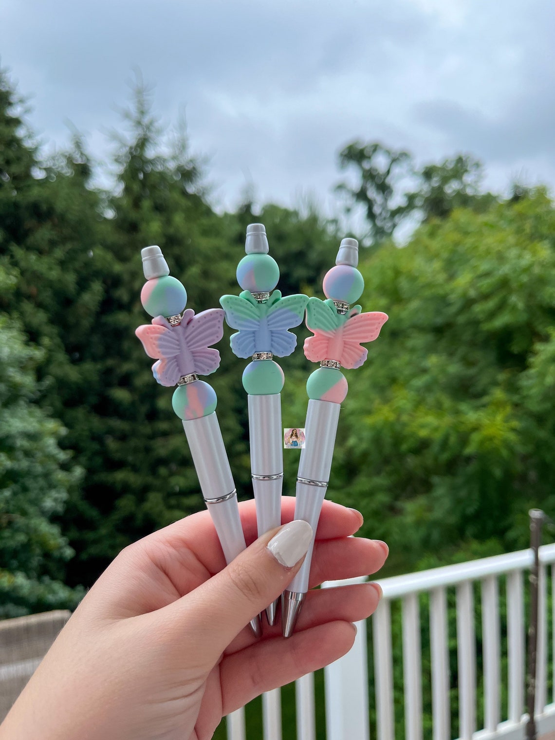 Tie Dye Butterfly Pen | Butterfly Pen | Butterfly Beaded Pen | Silicone ...