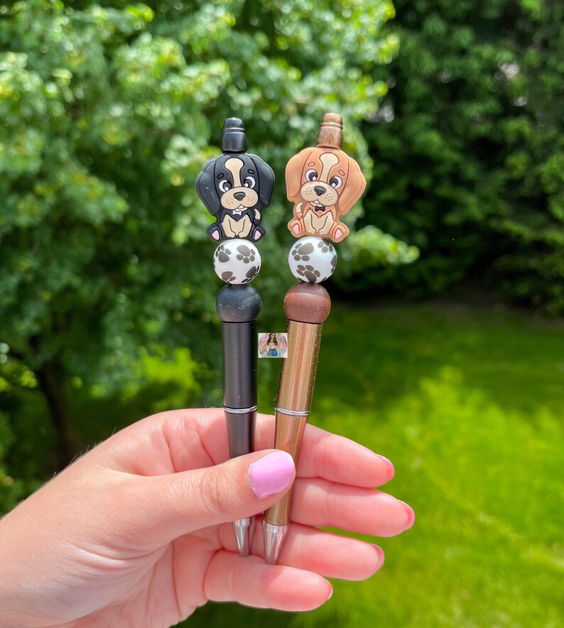 Dog Pen Dog Beaded Pen Beaded Pen Paw Print Pen Dog - Etsy