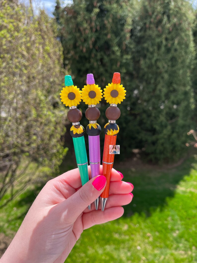 Sunflower Silicone Beaded Pen | Sunflower Pen | Silicone Beaded Pen ...