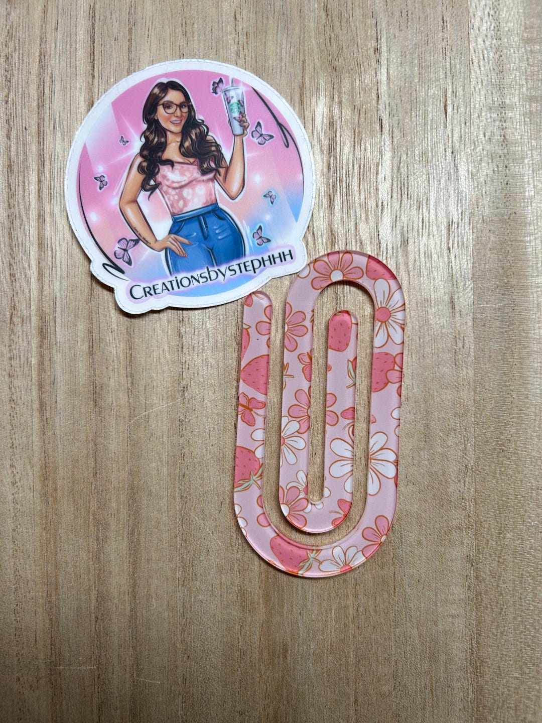 Floral Strawberry Jumbo Paperclip | Giant Paperclip | Strawberry ...