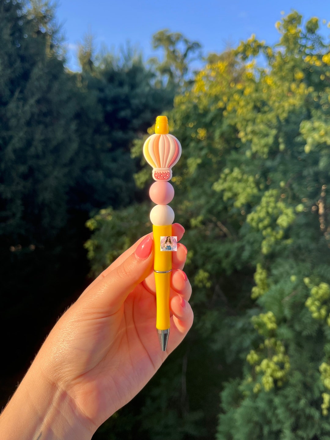 Yellow Hot Air Balloon Pen | Balloon Pen | Hot Air Balloon Pen | Beaded ...