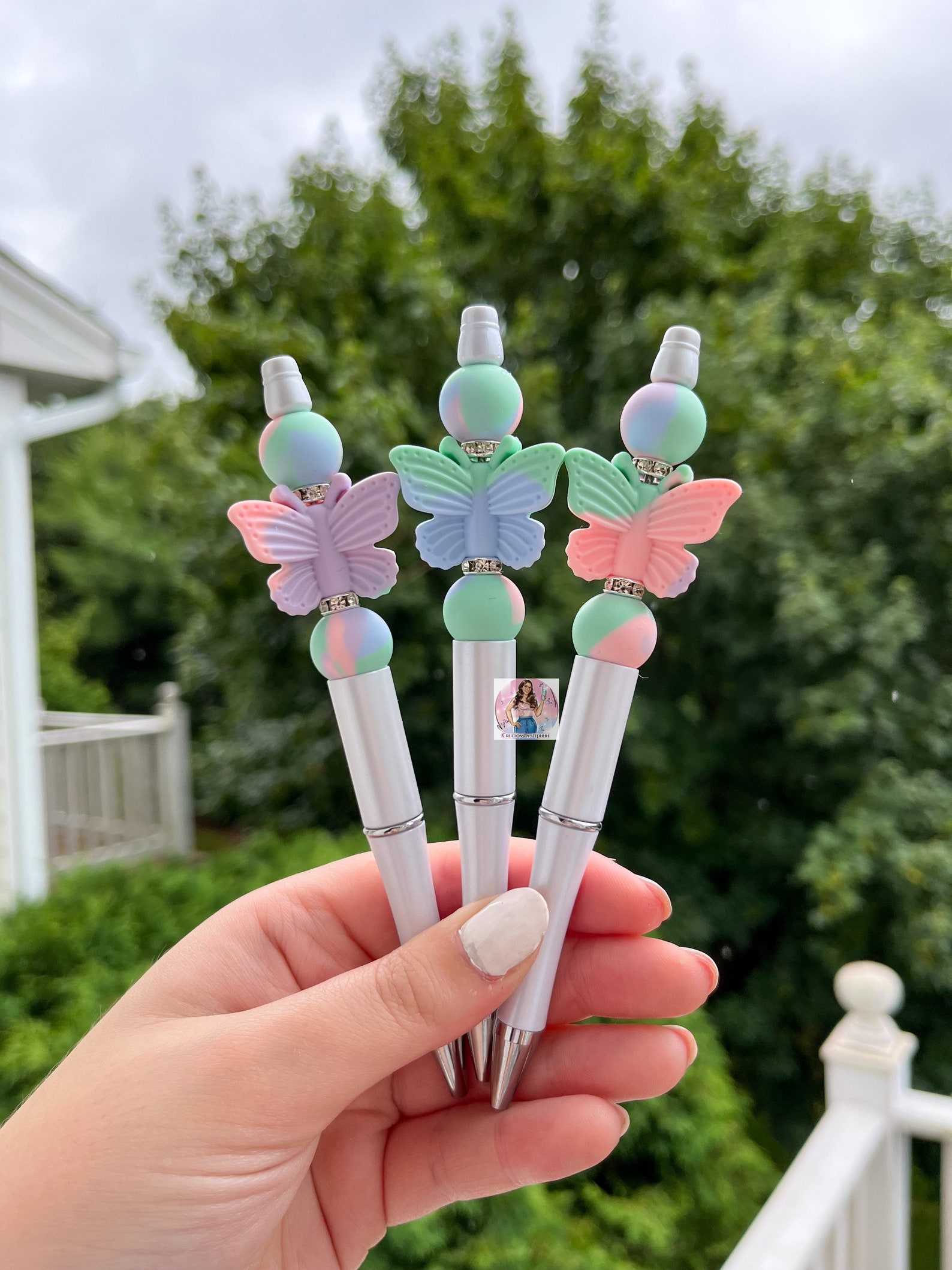 Tie Dye Butterfly Pen | Butterfly Pen | Butterfly Beaded Pen | Silicone ...