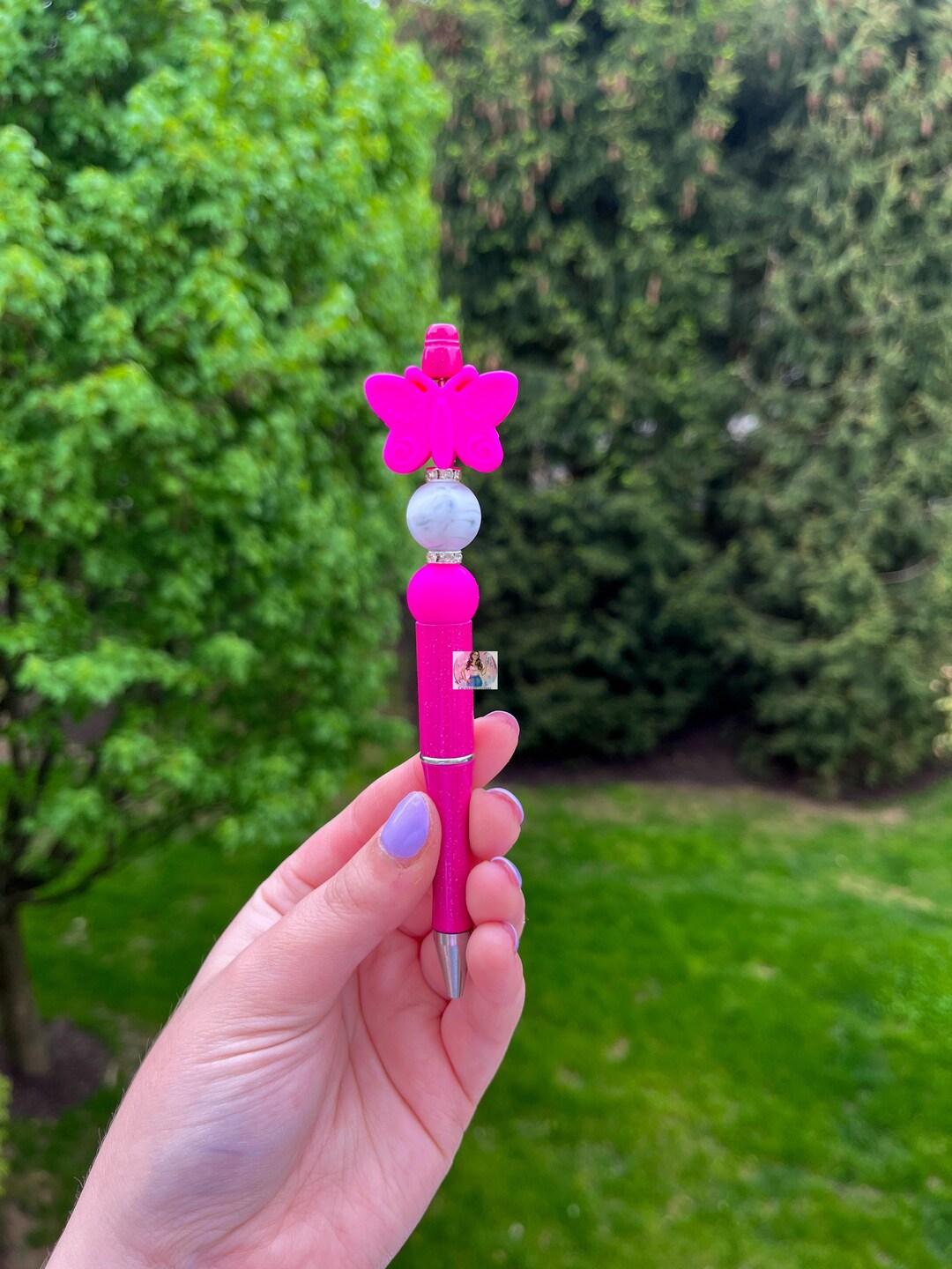 Butterfly Pen | Fuchsia Butterfly Pen | Pink Butterfly Pen | Beaded Pen ...