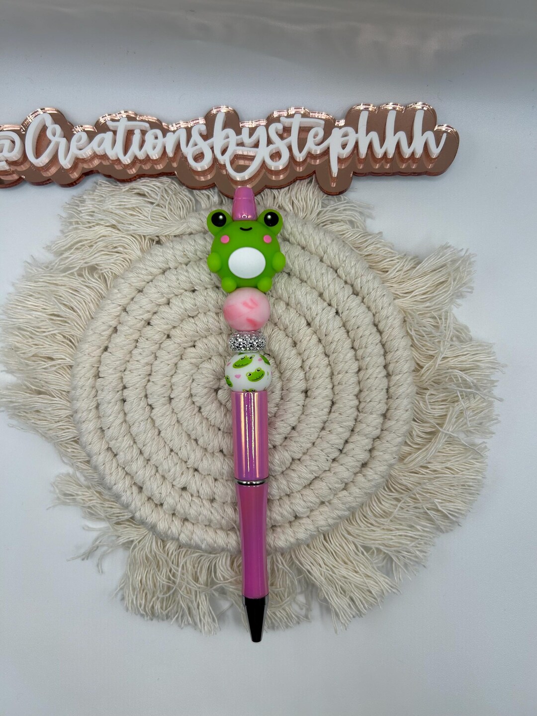 Frog Beaded Pen | Cute Frog Pen | Frog Pen | Pink Frog Pen | Silicone ...