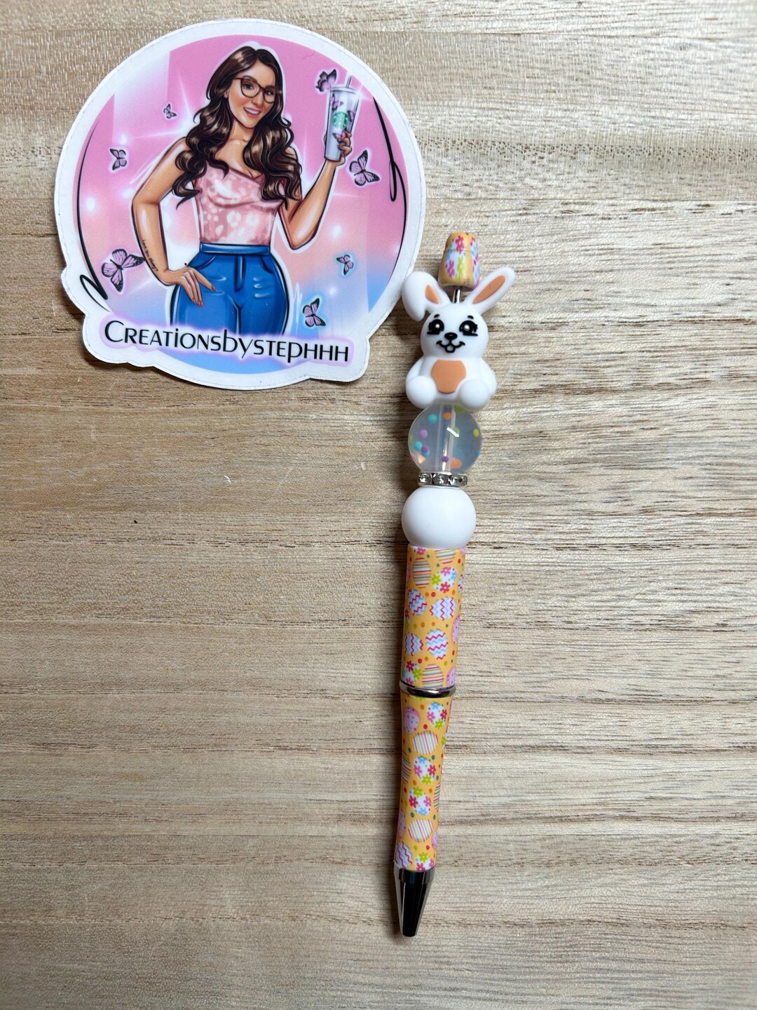 Easter Bunny Pen | Easter Pen | Bunny Pen | Beaded Pen | Easter Egg Pen ...