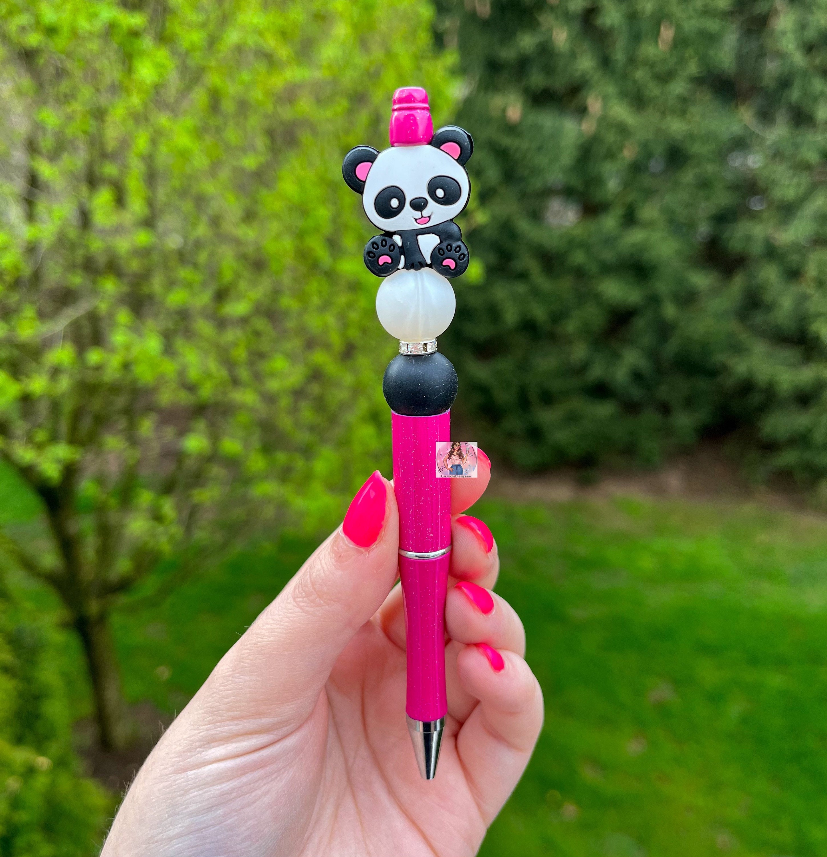 Panda Pen Panda Silicone Beaded Pen Beaded Pen Cute Pen | Etsy