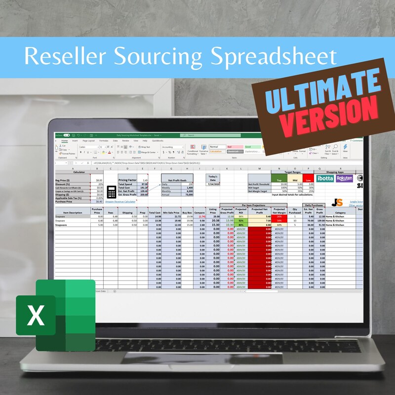 Sourcing Spreadsheet - Etsy