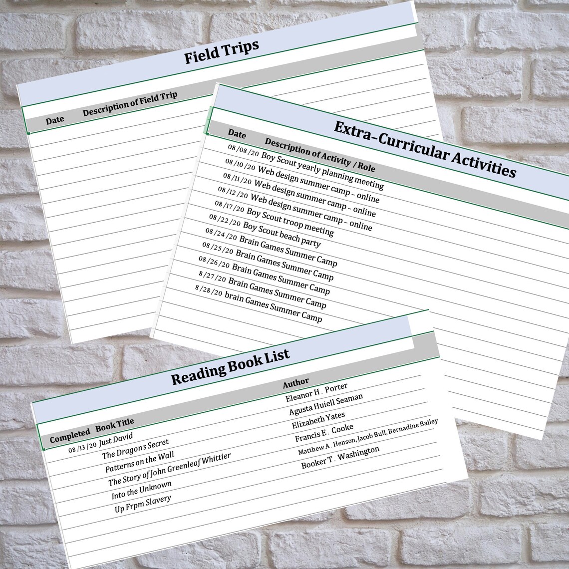 Homeschool Planner Gradebook Excel Template: All Grades, High School ...