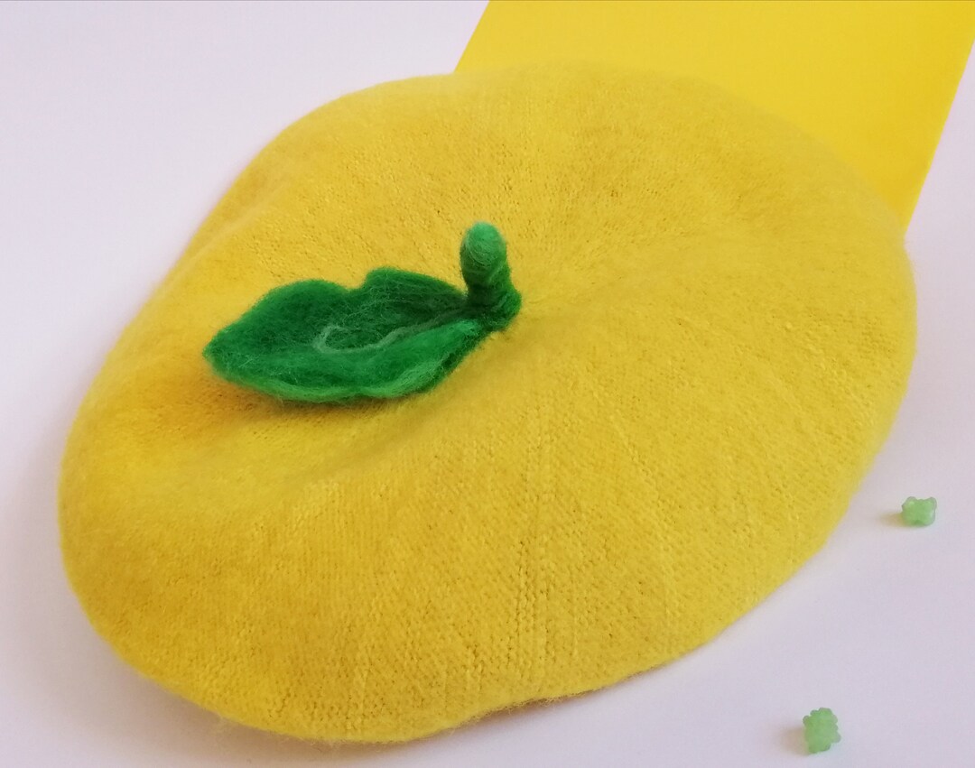 Handmade Lemon Beret, Parisian Style, Kawaii, Wool or Felt, Original ...
