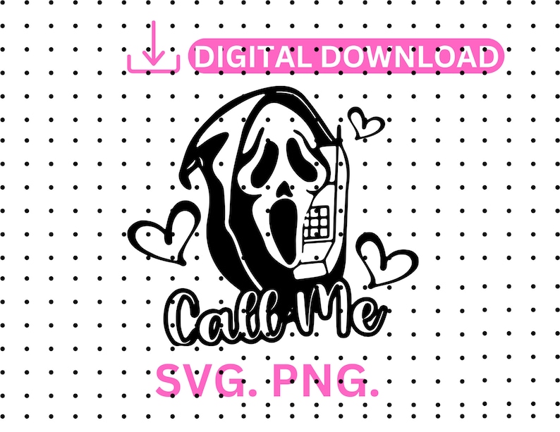 Scream Call Me, Ghost Face, SVG, PNG, Spooky Season Digital Download - Etsy