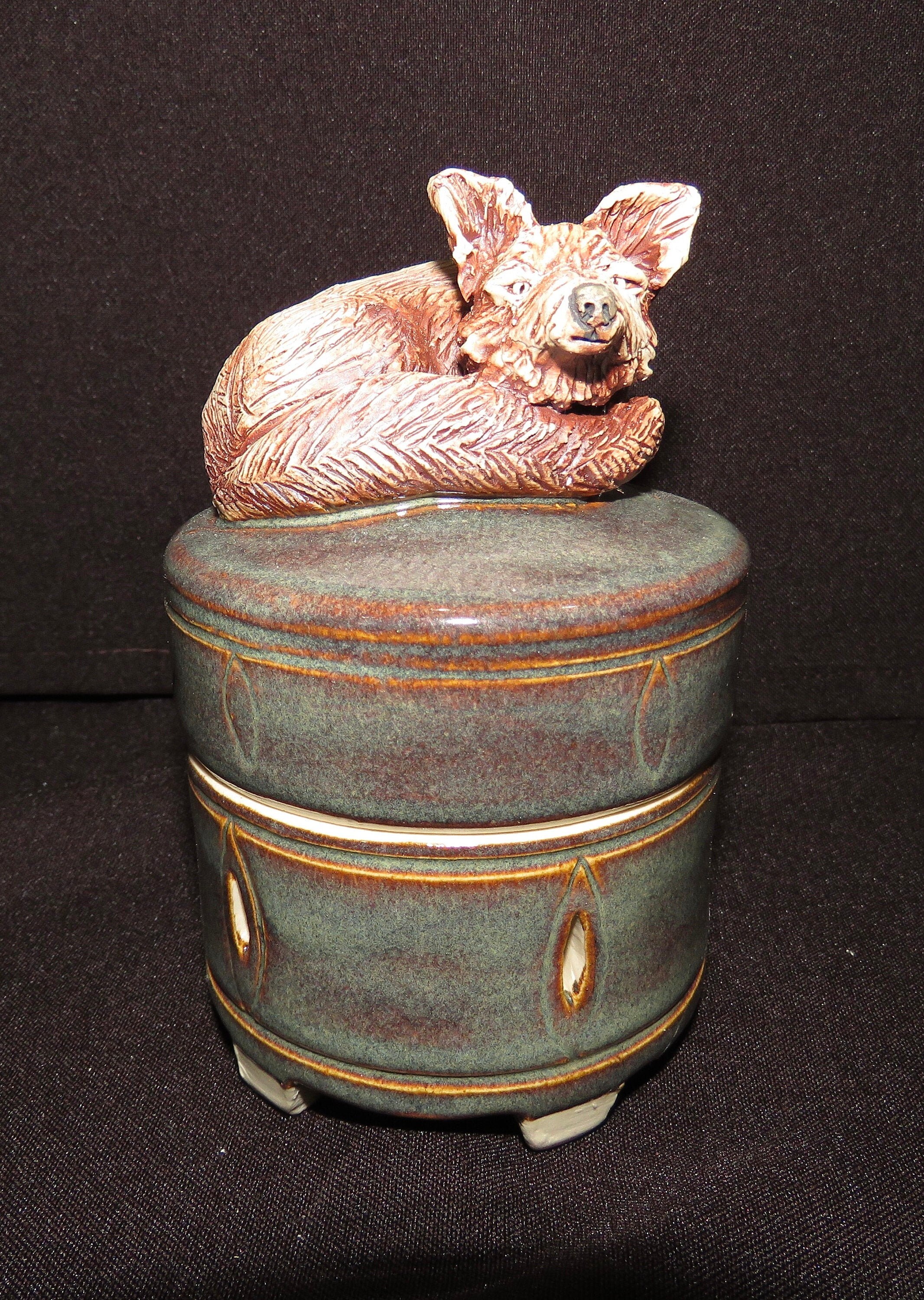 Tucked in for a Nap... Pottery Fox Jar With Lid - Etsy