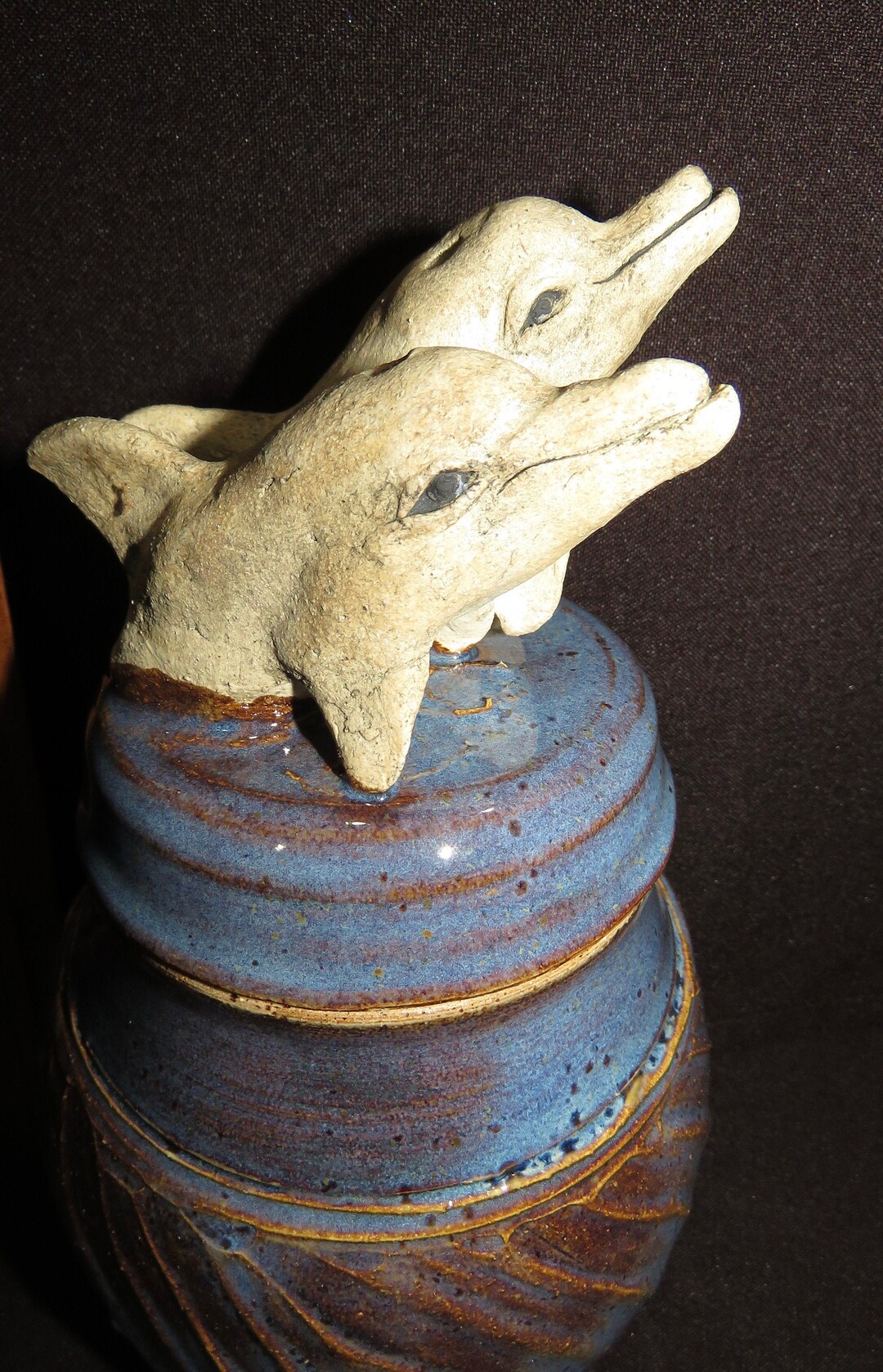Dolphins at Play Pottery Jar With Lid - Etsy