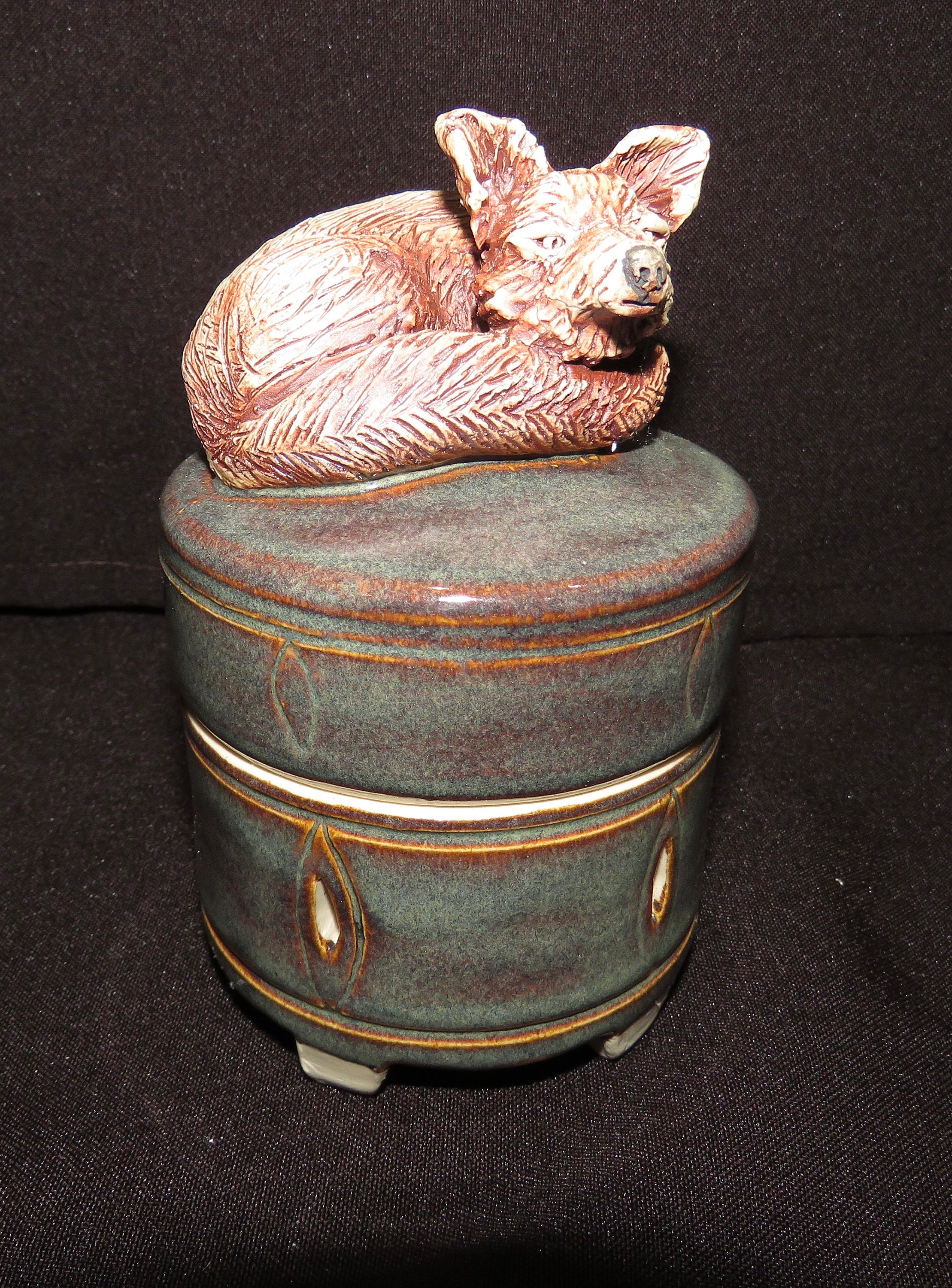Tucked in for a Nap... Pottery Fox Jar With Lid - Etsy