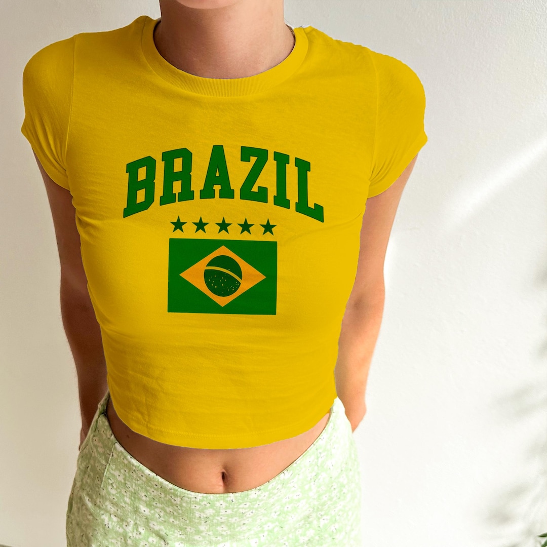 Brazil Baby Tee - APRÈS - Y2k Baby Tee, Y2K Brazil Crop Top Baby Tee ...