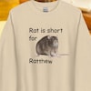 Rat is Short for Ratthew Meme, Funny Meme Shirt, Ironic Shirt ...
