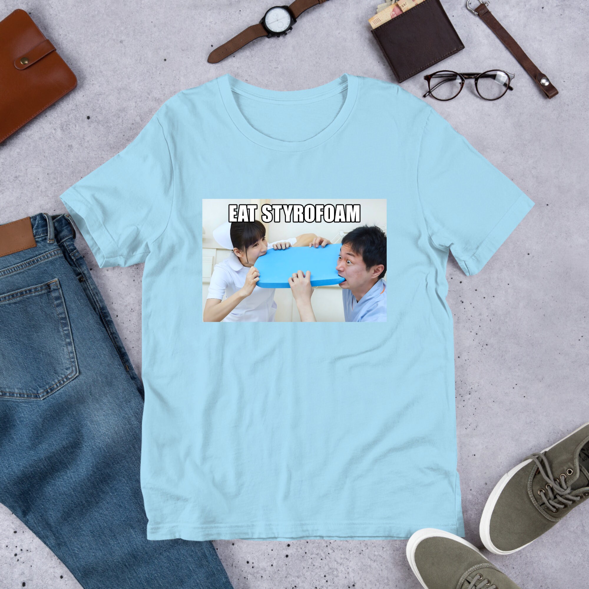 Eat Styrofoam Funny Meme Shirt Weirdcore Clothing Oddly - Etsy