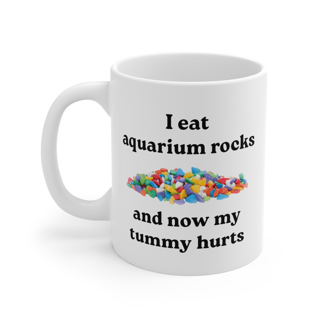 I Eat Aquarium Rocks, Funny Meme Mug, Ironic Mug, Oddly Specific ...
