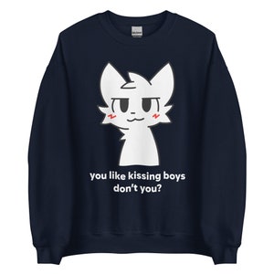Boykisser Meme, Funny Furry Meme, Femboy Sweatshirt, Bisexual LGBTQ ...