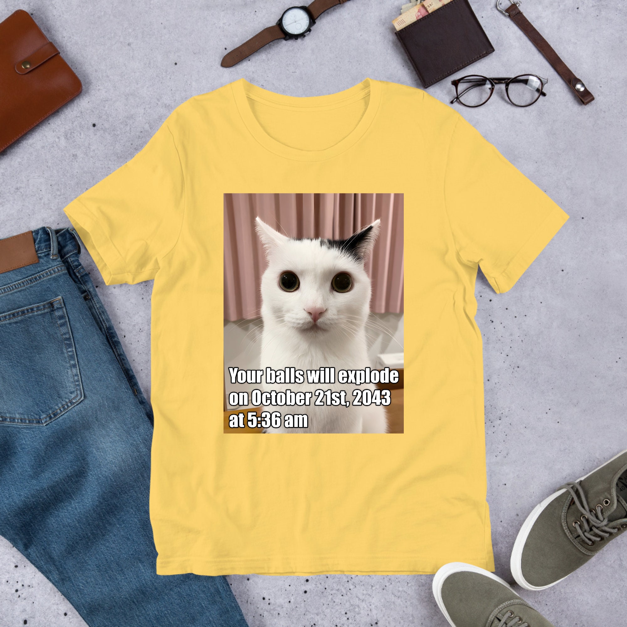 Your Balls Will Explode Funny Cat Meme Shirt, Ironic Shirt, Weirdcore ...