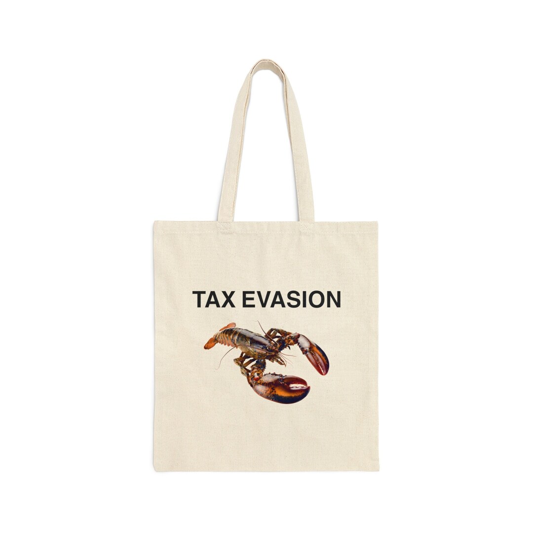 Tax Evasion Lobster Canvas Tote Bag, Silly Tote Bag, Funny Tote Bag ...