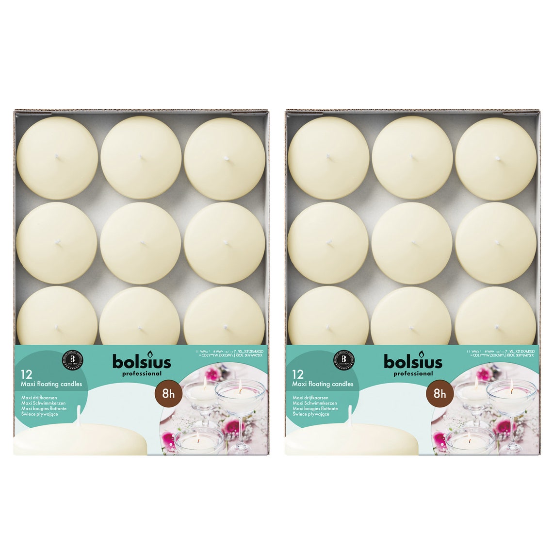 White & Ivory Floating Candles 3 Inch Unscented 24 Pack for - Etsy