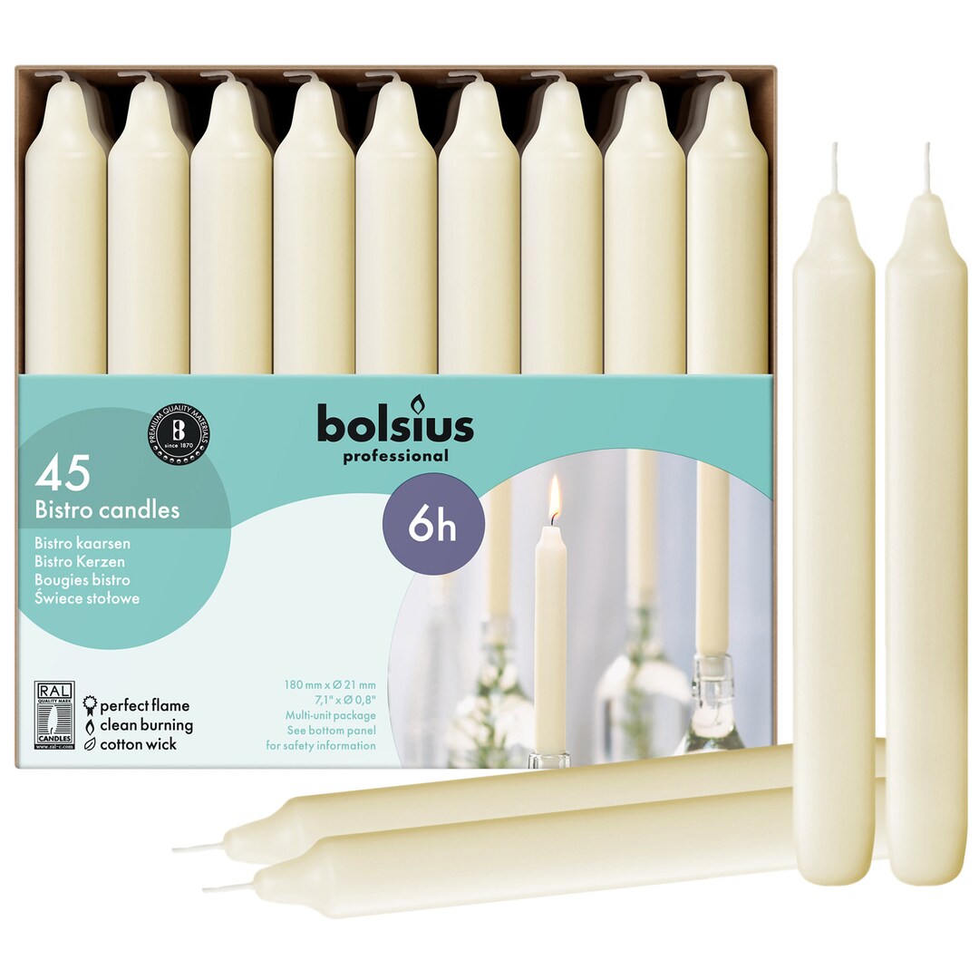45 - 90 Pk Ivory Taper Candles 7 Inch Unscented Holiday - Wedding - Spa ...