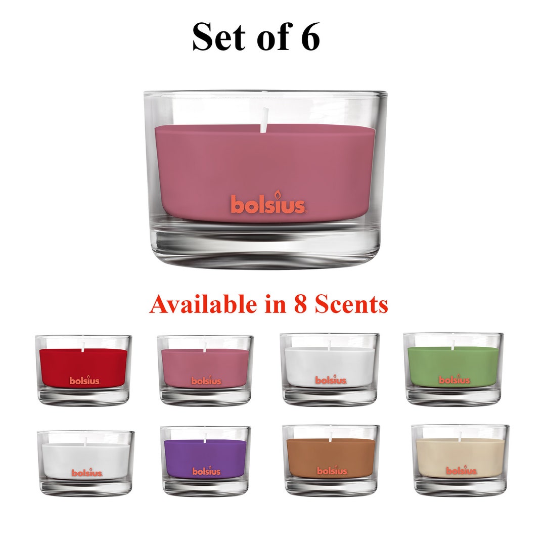Bolsius Scented Candles Relaxing Light Fragrance Set of 6 Beautiful ...