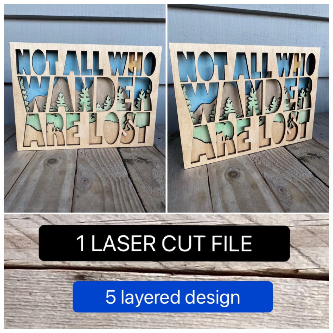 Layered Sign Lasercut Files Svg 3D Puzzle Glowforge Svg Laser Cut ...