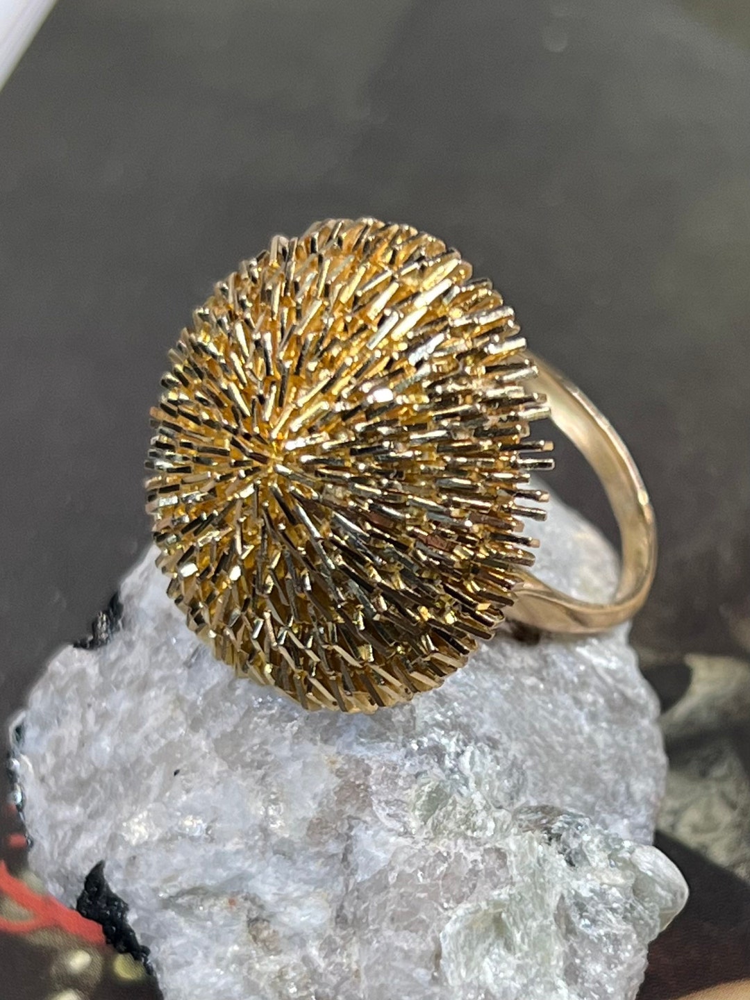 D Torzal 18k Gold Starburst Fireworks Ring - Etsy