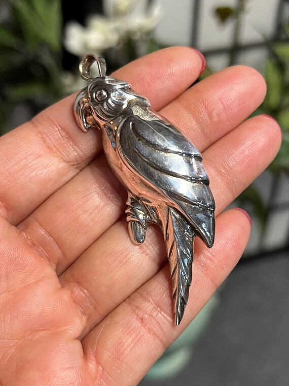 Vintage Nathan Fred Jr Hopi Parrot Pin Pendant Sterli… - Gem