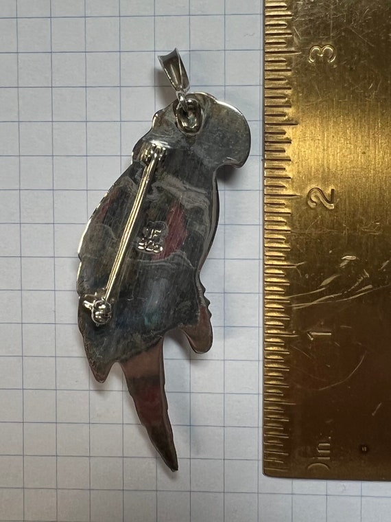 Vintage Nathan Fred Jr Hopi Parrot Pin Pendant Sterli… - Gem