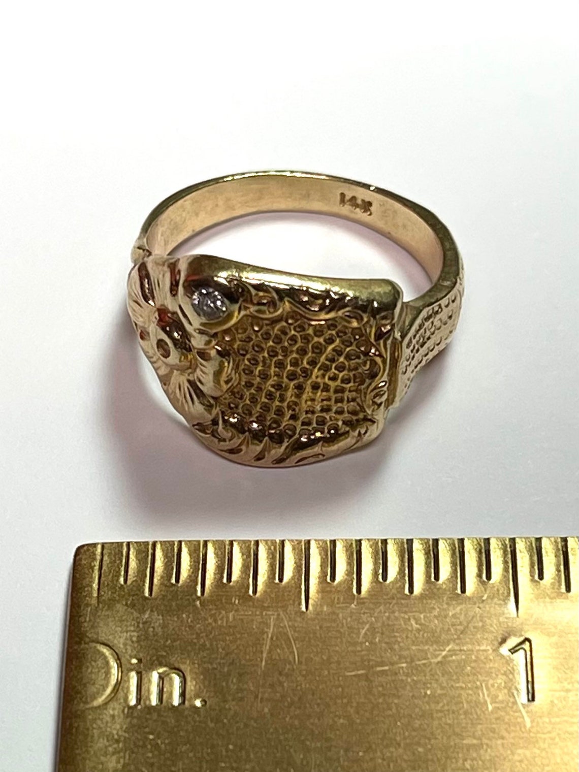 Vintage 14k Signet Ring on a Grand Scale | Etsy