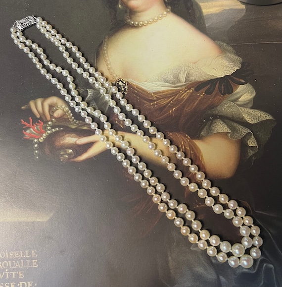 Vintage Hallmark Double Strand Cultured Pearls 16 Inches - Etsy