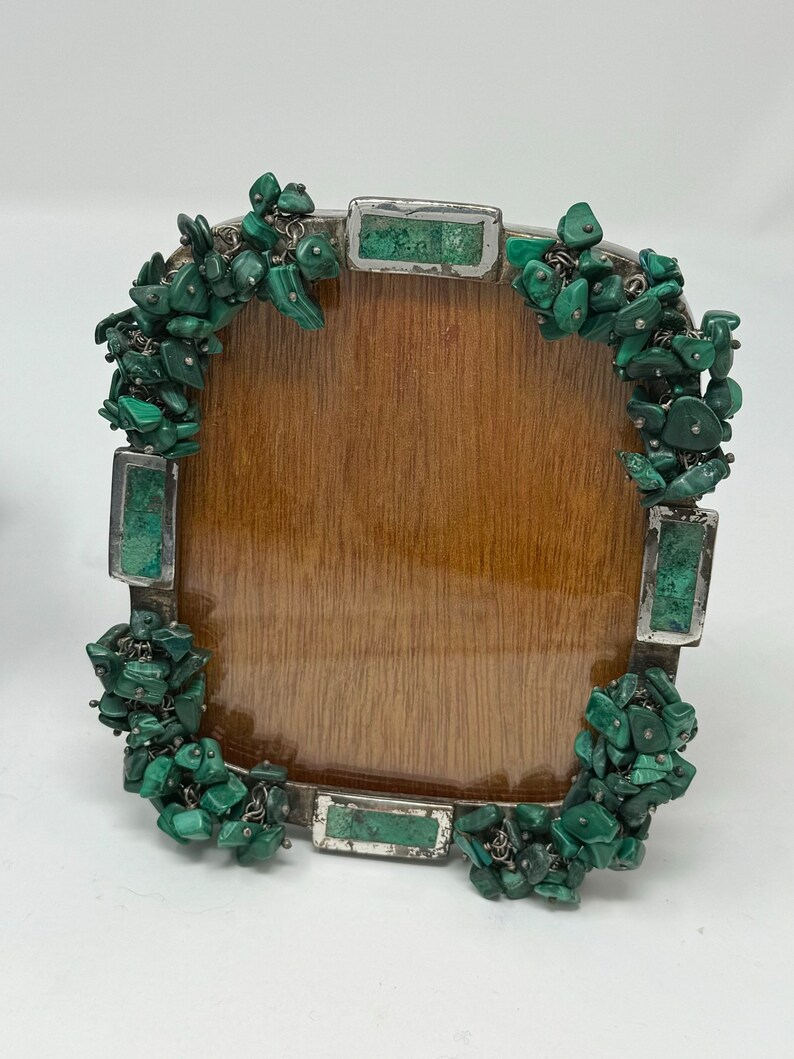 Los Castillos Vintage Malachite Picture Frame Emilia Castillo Silver ...