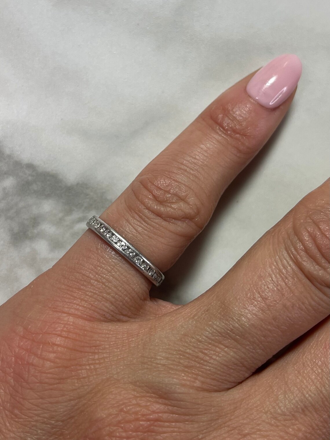 Vintage Platinum Channel Set Diamond Eternity Size 6 1/4 - Etsy