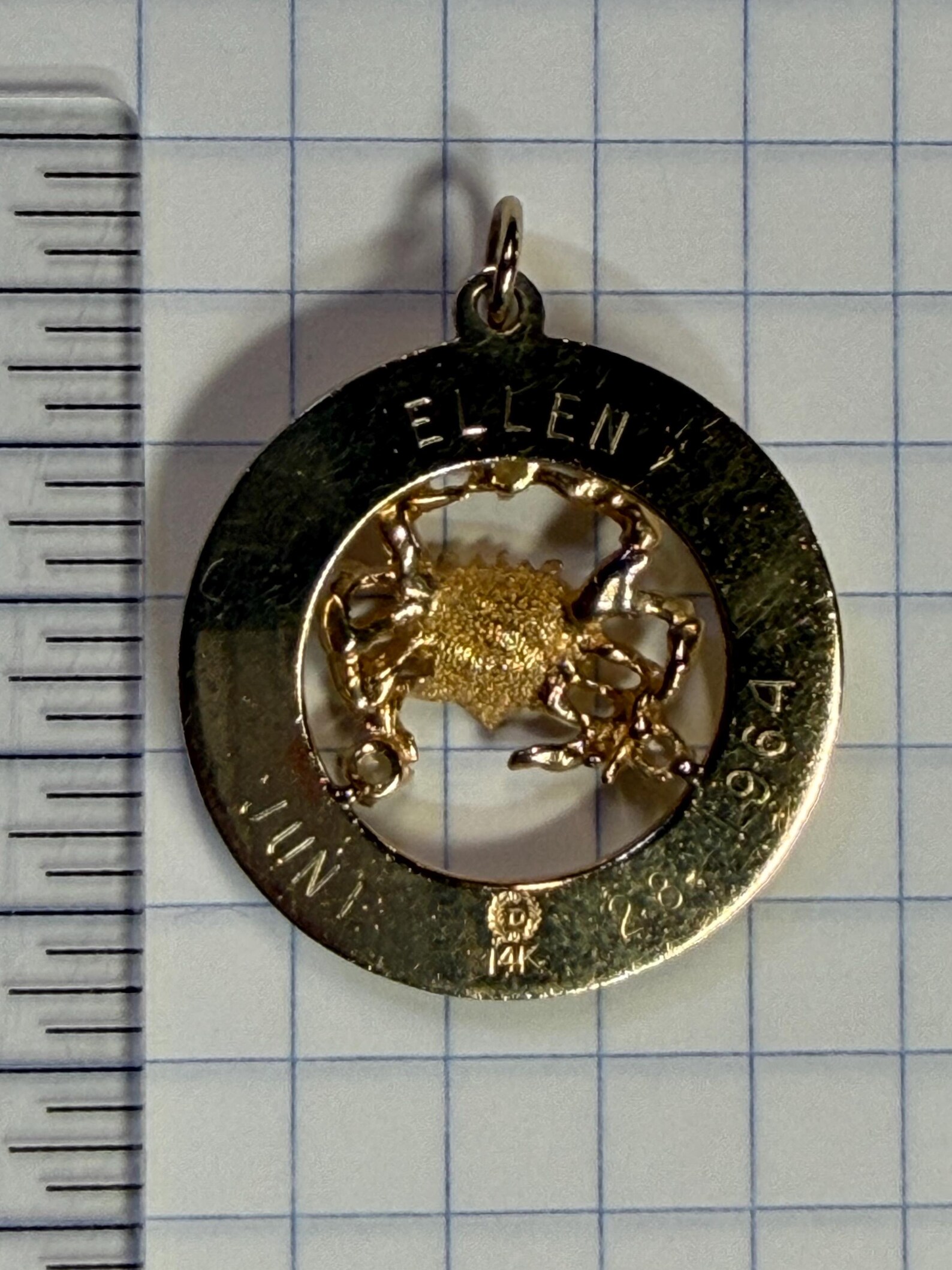 Rare June Cancer Dankner 14k Gold Zodiac Charm Pendant Vintage - Etsy