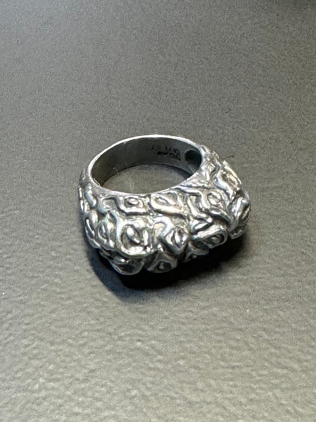 Dian Malouf Vintage Leaf Pattern Ring Size 6.5 Sterling Silver - Etsy