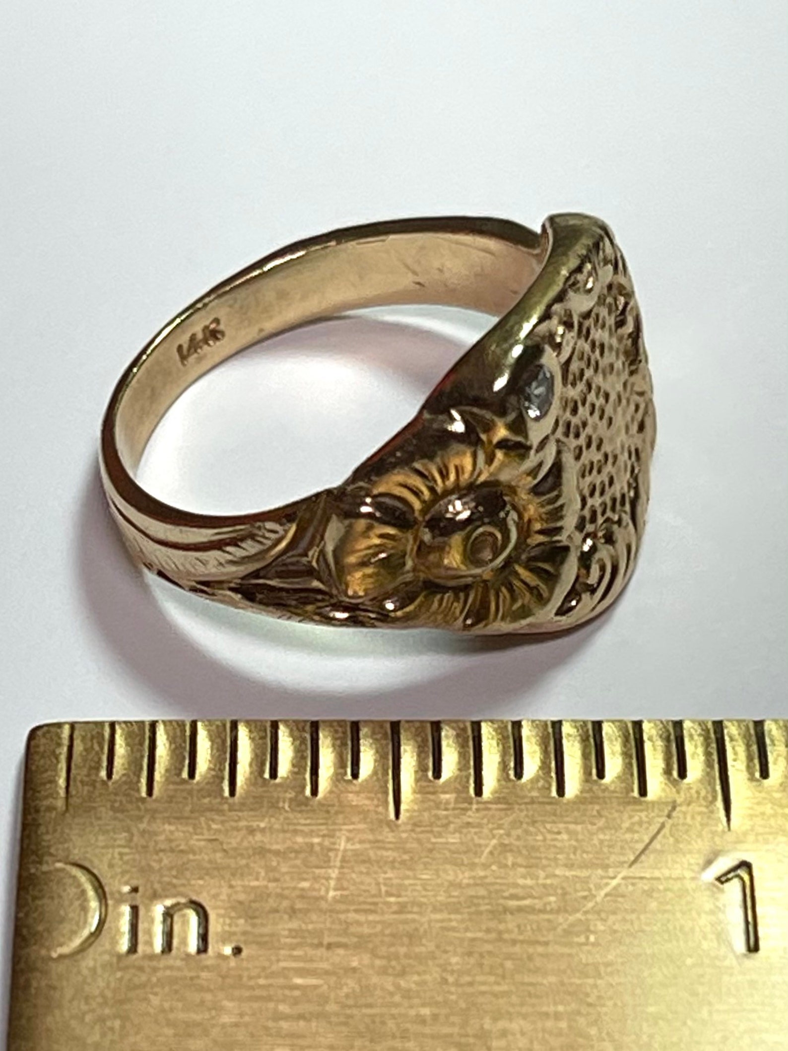 Vintage 14k Signet Ring on a Grand Scale | Etsy