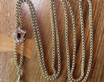 Victorian 10k Slide & Chain With Opals and Pearls - Etsy
